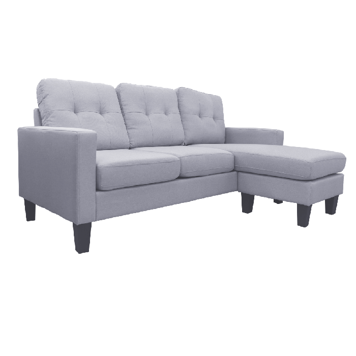 Sofá “L” Chaise reversible color gris claro P2136-0003 Kennedy ...