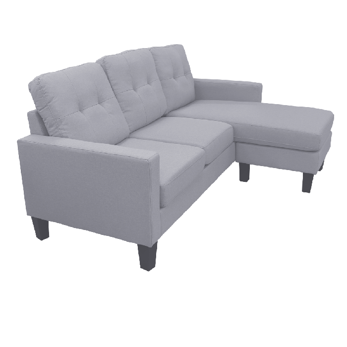 Sofá “L” Chaise reversible color gris claro P2136-0003 Kennedy ...