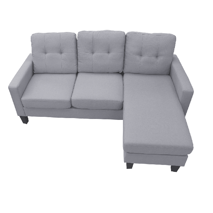 Sofá “L” Chaise reversible color gris claro P2136-0003 Kennedy ...