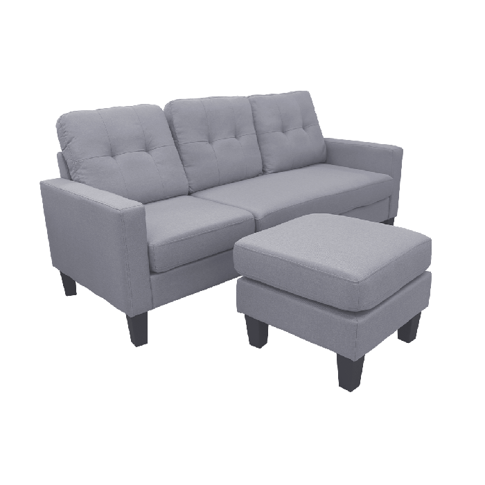 Sofá “L” Chaise reversible color gris claro P2136-0003 Kennedy ...